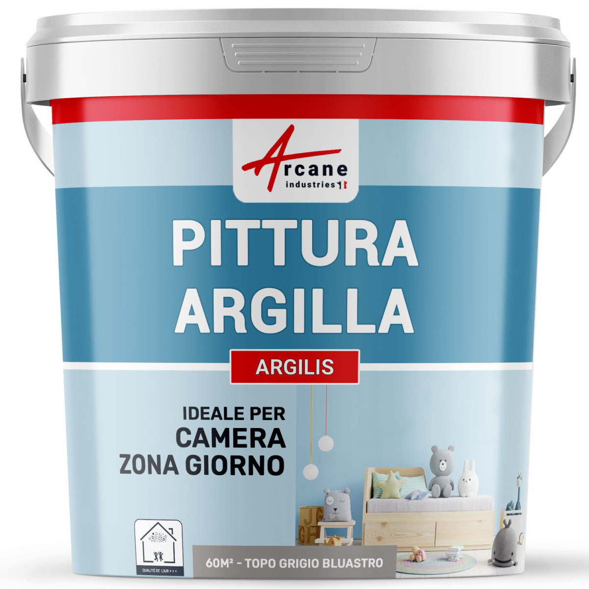 Pittura grigia all'argilla naturale, argilla minerale di alta gamma ...